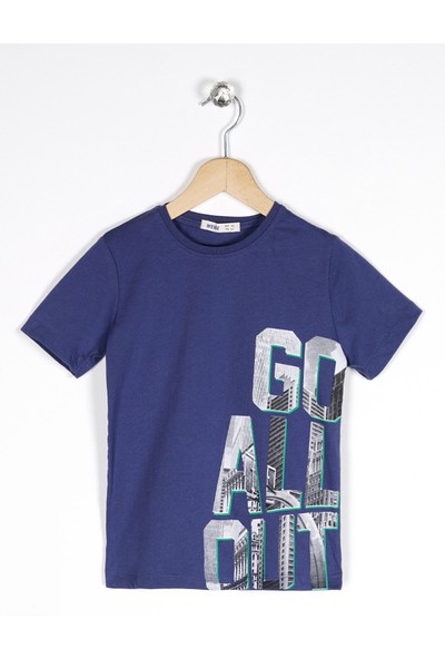 Zepkids Erkek Çocuk Go All Out Baskılı Tshirt 6-9 Yaş