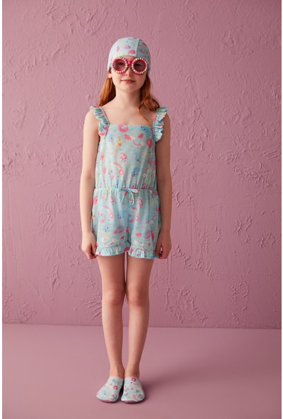 Penti Kız Çocuk Blue Unicorn Tulum