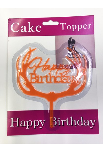 Xnews Happy Birthday Yazılı Turuncu Dallı Pasta Kek Çubuğu Xnews Happy Birthday Yazılı Turuncu Dallı Pasta Kek Çubuğu
