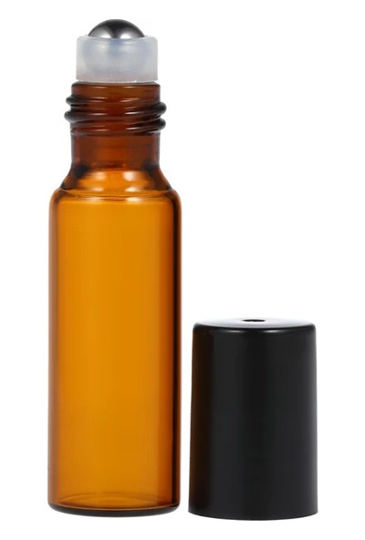 Zeyn Amber Cam Şişe Roll On Çelik Başlık 10 ml 5 Adet