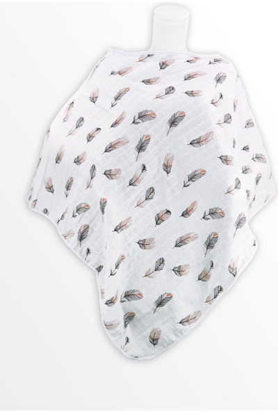 Ponçikya Pamuk Müslin Panço Emzirme Örtüsü / Önlüğü - Kırmızı Kuştüyleri Ponçikya Pamuk Müslin Panço Emzirme Örtüsü / Önlüğü - Kırmızı Kuştüyleri