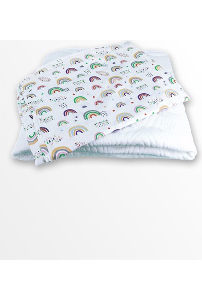 Ponçikya Pamuk Müslin Bebek Yorganı - Kırmızı Kuştüyü 75X100 cm