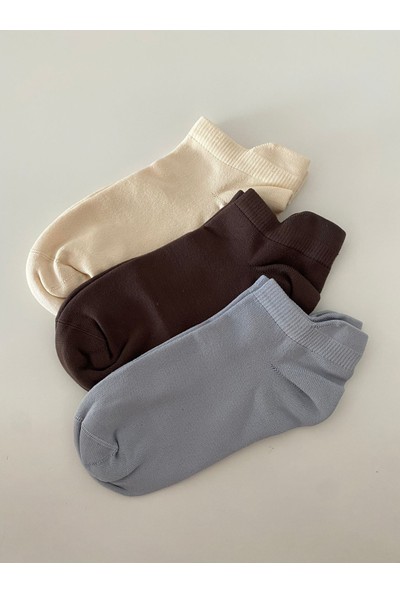 Akal Pamuklu Patik Düz Kadın Çorap 3'lü Akal Pamuklu Patik Düz Kadın Çorap 3'lü