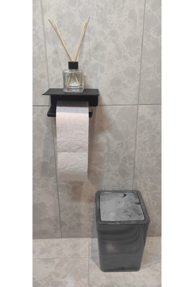 Esdense Metal Raflı Siyah Fırın Boyalı Tuvalet Kağıdı Askılığı Esdense Metal Raflı Siyah Fırın Boyalı Tuvalet Kağıdı Askılığı