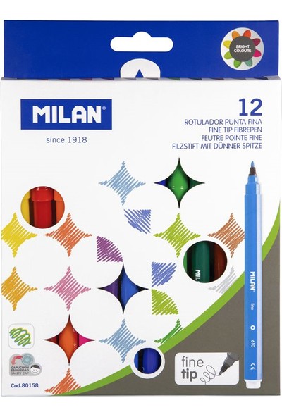 Mılan 80158 Fıne Keçeli Kalem 12Lİ Mılan 80158 Fıne Keçeli Kalem 12Lİ