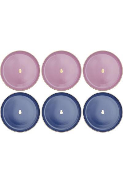 Porland Glamorous Lacivert Pembe Pasta Tabağı 20 cm 6 Parça Porland Glamorous Lacivert Pembe Pasta Tabağı 20 cm 6 Parça