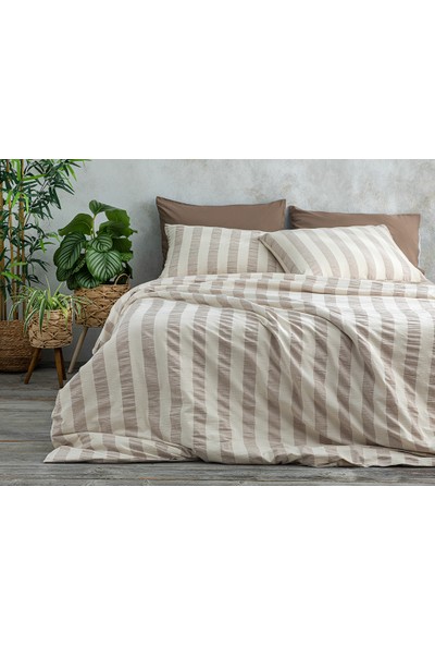 English Home Billowy Gofre Çift Kişilik Nevresım Takımı 200X220 cm Bej