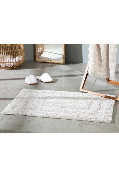 English Home Adela Pamuklu Banyo Paspası 60X90 cm Gri