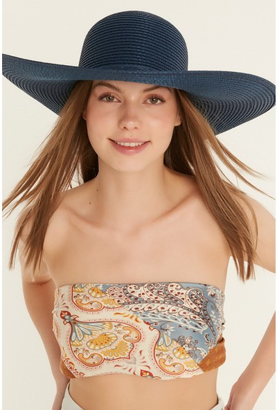 C&city Hasır Plaj Şapkası Y87300-25 Lacivert