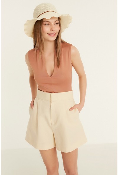 C&city Merserize Hasır Plaj Şapkası T87400-14 Krem