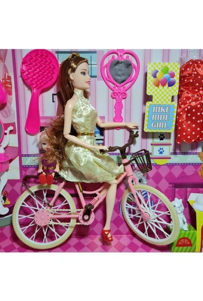 Kahraman Oyuncak Alisa ve Bisikleti Barbie Bebek ve Aksesuarları Seti Sarı Kahraman Oyuncak Alisa ve Bisikleti Barbie Bebek ve Aksesuarları Seti Sarı