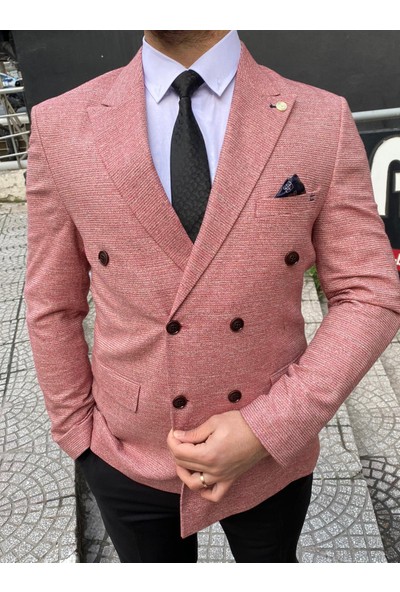 Cakack Slimfit Kruvaze Erkek Tek Ceket Cakack Slimfit Kruvaze Erkek Tek Ceket