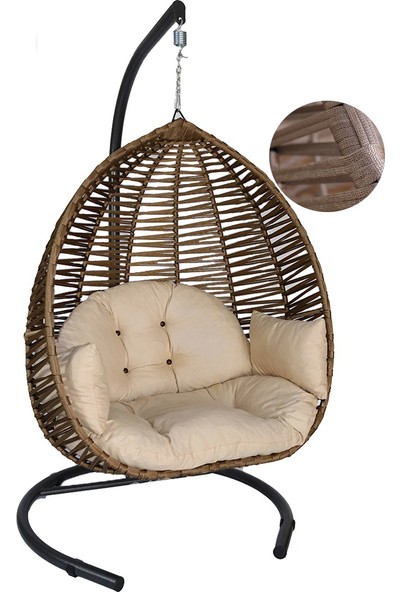 Paul Sofya Tek Kişilik El Örgüsü Makrome Bahçe Salıncağı