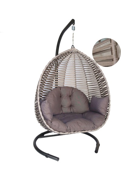 Paul Sofya Tek Kişilik El Örgüsü Makrome Bahçe Salıncağı