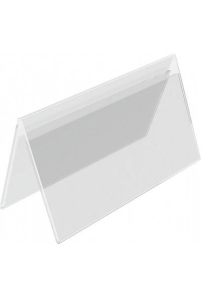 Eren 5'li A Tipi Dikey Masaüstü 17X8 cm Şeffaf Pleksi Föylük / Etiketlik - Şeffaf