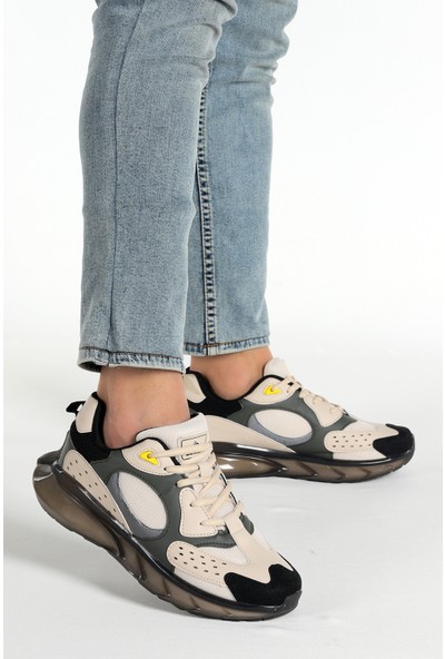 Dunlop 1754 Günlük Bağcıklı Erkek Spor Ayakkabı Siyah - Bej