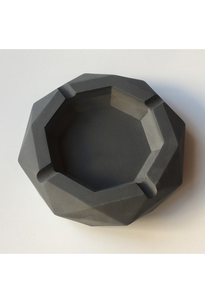Sekizgen Beton Kül Tablası Antrasit Gri Küllük