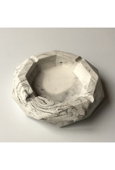 Sekizgen Beton Kül Tablası Mermer Desen Küllük Sekizgen Beton Kül Tablası Mermer Desen Küllük