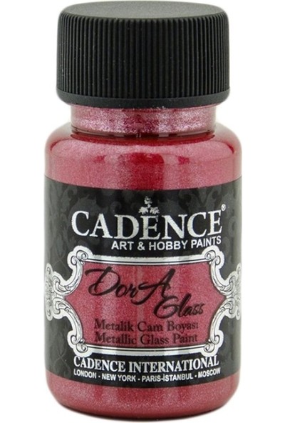 Dora Glass Metalik Cam ve Porselen Boyası 50ML Kırmızı