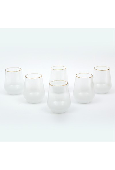 Fecra Sandy 6'lı Beyaz Su Bardağı Fecra Sandy 6'lı Beyaz Su Bardağı