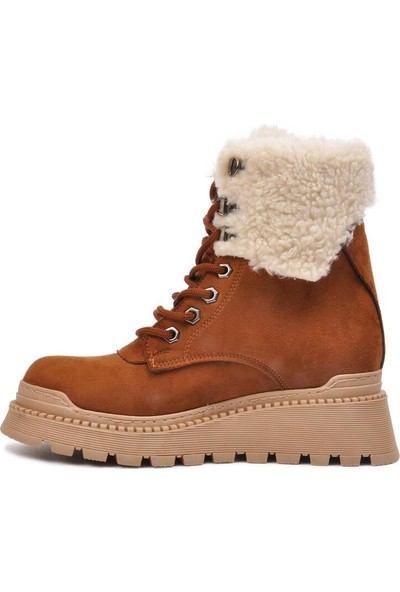 White Line Taba Süet Kadın Bot White Line Taba Süet Kadın Bot