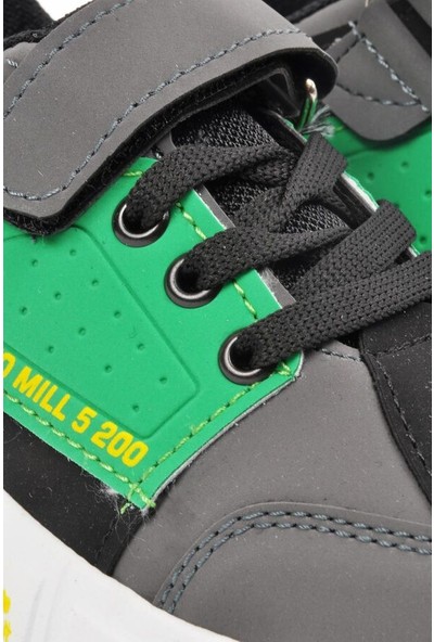 Tomwins Cırt Cırtlı Füme-Siyah-Yeşil Çocuk Spor Ayakkabı