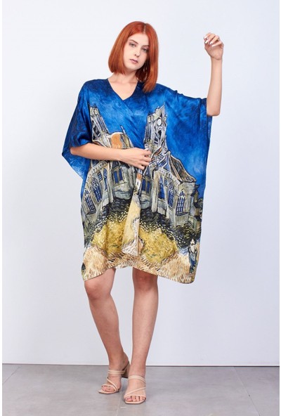 Kimono Ipek Sabahlık Kaftan Pareo Van Gogh