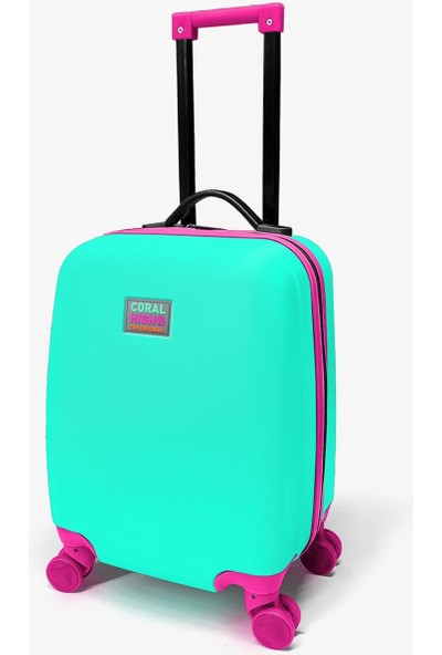 Coral High Su Yeşili Pembe Fitilli Çocuk Valiz Coral High Su Yeşili Pembe Fitilli Çocuk Valiz