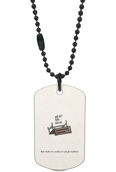 Astak Herşey Tepetaklak Siyah Renk Kolye DFT5018