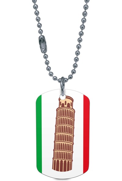 Astak Pisa Kulesi Gümüş Renk Kolye DFT3890