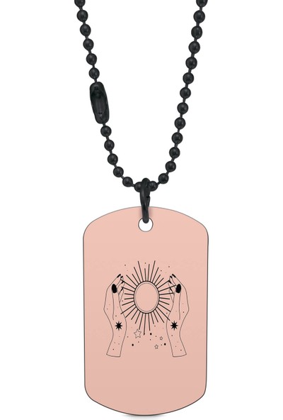 Astak Gezegen Siyah Renk Kolye DFT2329