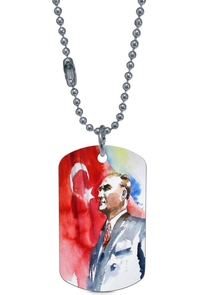 Astak Atatürk Gümüş Renk Kolye DFT3798