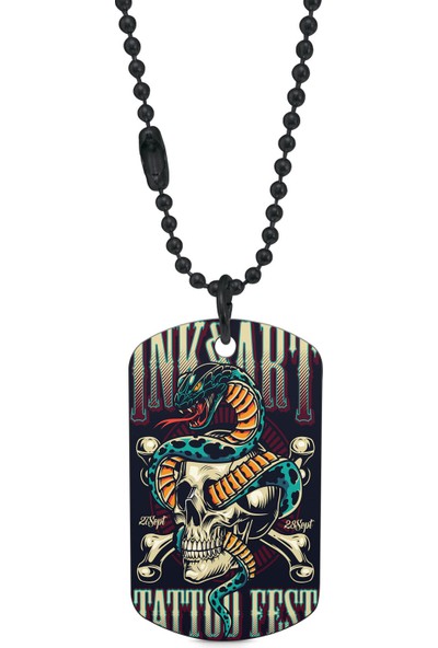 Astak Tattoo Siyah Renk Kolye DFT598