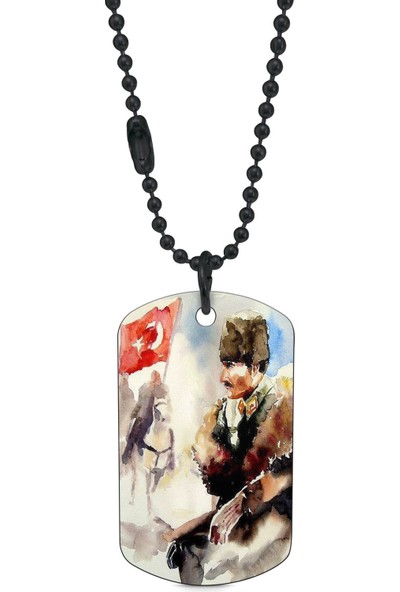 Astak Atatürk Siyah Renk Kolye DFT3802