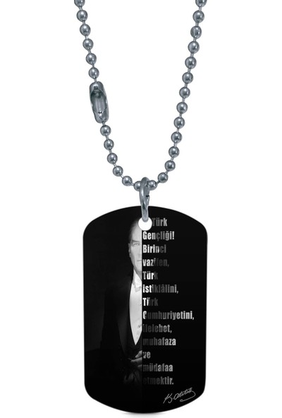 Astak Atatürk Gümüş Renk Kolye DFT2658
