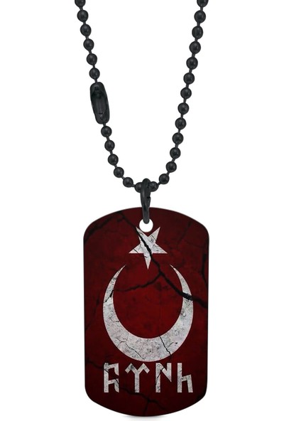 Astak Göktürk Ay Yıldız Siyah Renk Kolye DFT5659