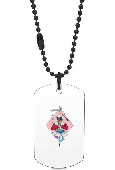 Astak Astronot Yoga Siyah Renk Kolye DFT1939