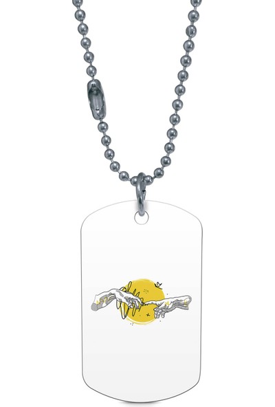 Astak El Ele Gümüş Renk Kolye DFT1378