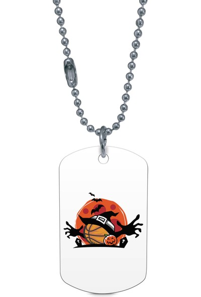 Astak Basketball Hallowen Gümüş Renk Kolye DFT2061