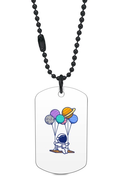 Astak Gezegen Balonları Siyah Renk Kolye DFT1841