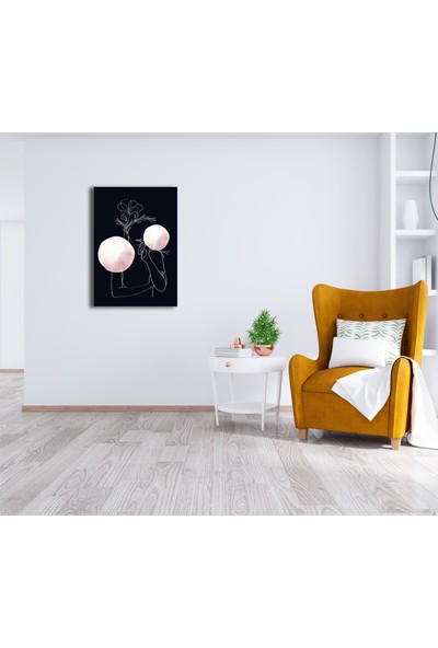 Efor Dijital Çiçek Başlı Soyut Kadın Cam Tablo Efor Dijital Çiçek Başlı Soyut Kadın Cam Tablo