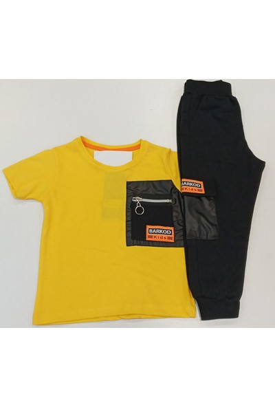 Barkod Fermuarlı Cep Detaylı Uzun Eşofman Alt T Şhırt 2 Li Takım