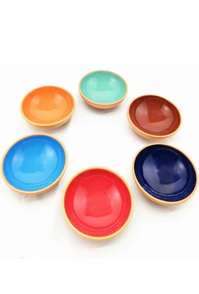 Ege Toprak Kase Reçellik, Sosluk,çerezlik Renkli Sırlı- 6'lı 8 cm Ege Toprak Kase Reçellik, Sosluk,çerezlik Renkli Sırlı- 6'lı 8 cm