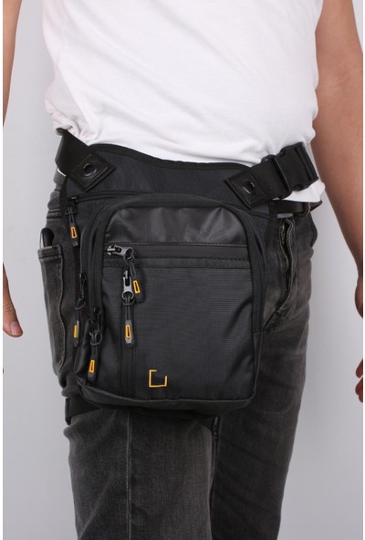 Bagacar MG1029 Siyah Bel Bacak Bağlamalı ve Motorcu Çantası