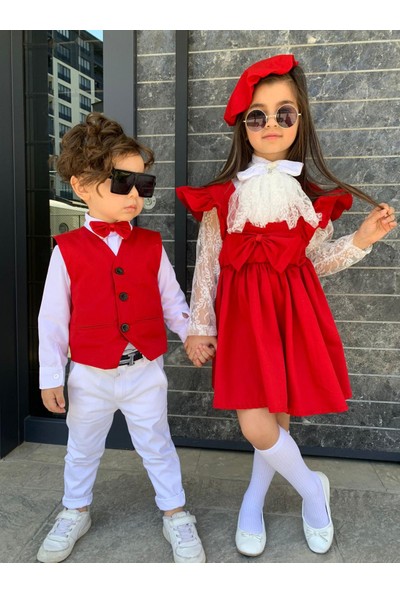 Kırmızı Beyaz Erkek Çocuk Takım
