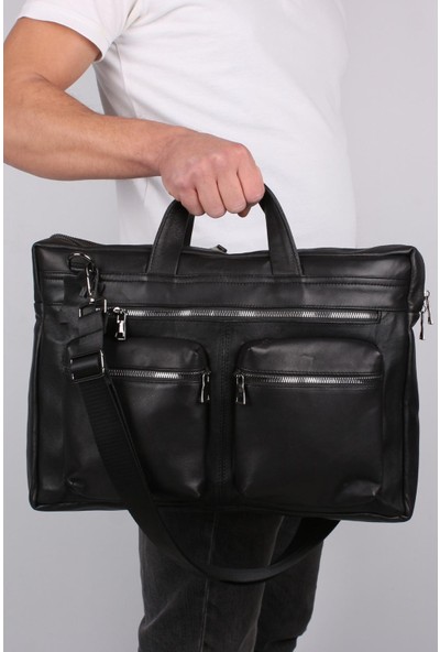 Bagacar 28X12X41 Erkek Kuzu Derisi Evrak ve Laptop Çantası Siyah Bagacar 28X12X41 Erkek Kuzu Derisi Evrak ve Laptop Çantası Siyah