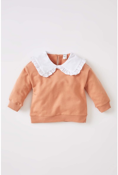DeFacto Kız Bebek Regular Fit Yakalı Içi Yumuşak Tüylü SWEATSHIRT V5954A221AU