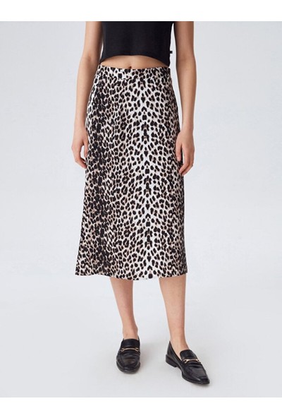 LTB Pamofı Leopar Desenli Etek 012224100025014