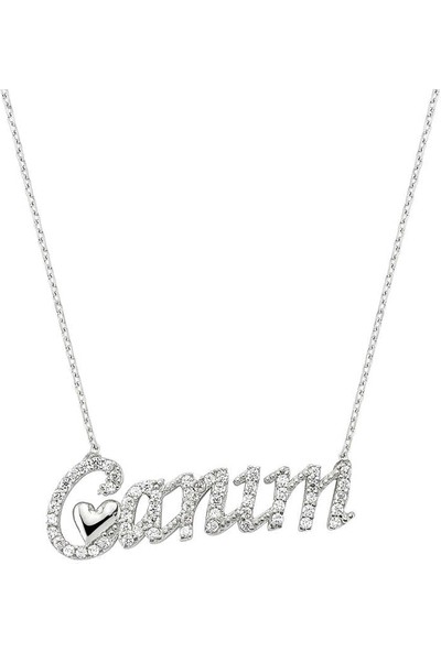 Gumush Gümüş Canım Yazılı Kadın Kolye