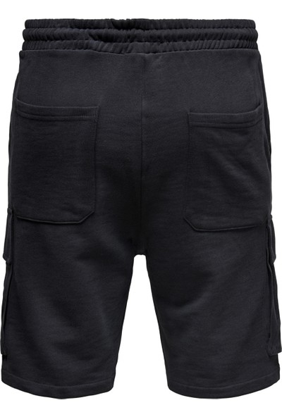 Only & Sons Normal Bel Düz Siyah Erkek Sweat Şort - 22019126_ONSNICKY Sweat Shorts